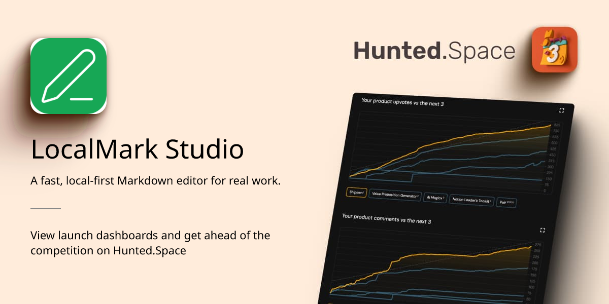 LocalMark Studio | Product Hunt launch (101 upvotes | 10 comments)