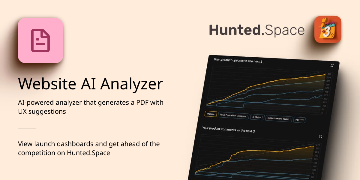 Website AI Analyzer | Product Hunt launch dashboard (176 upvotes | 49 ...