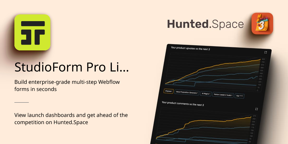 StudioForm Pro Library | Product Hunt launch dashboard (371 upvotes ...