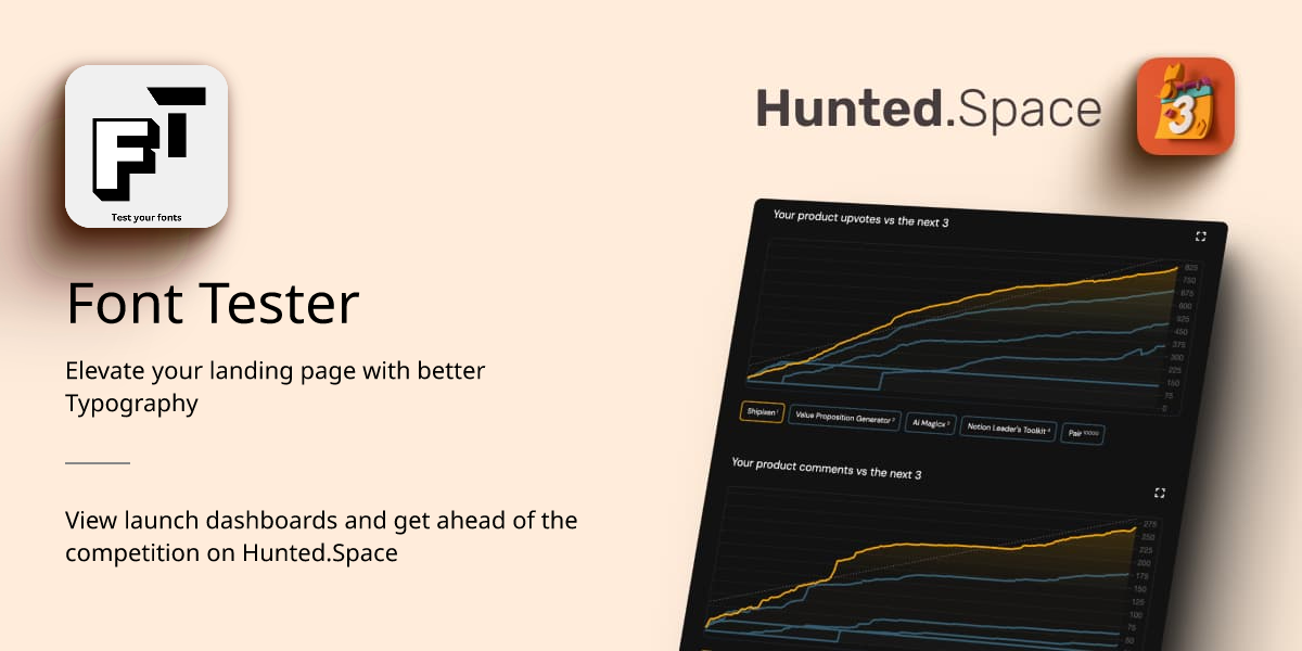 Font Tester | Product Hunt launch dashboard (242 upvotes | 25 comments)