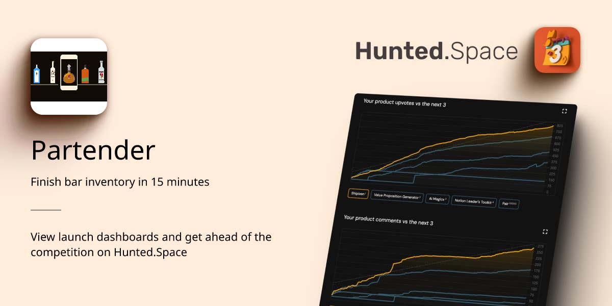Partender | Product Hunt launch dashboard (164 upvotes | 15 comments)