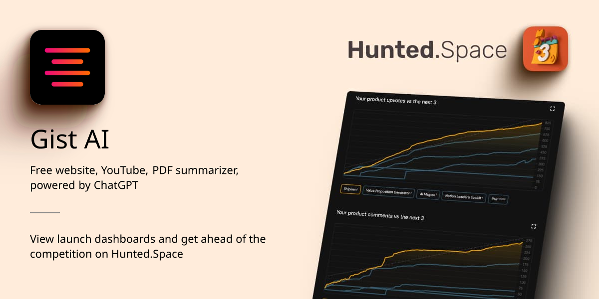Gist AI | Product Hunt launch dashboard (816 upvotes | 303 comments)