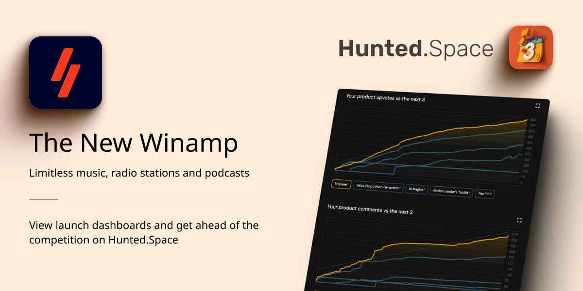 The New Winamp | Product Hunt launch dashboard (81 upvotes | 16 comments)