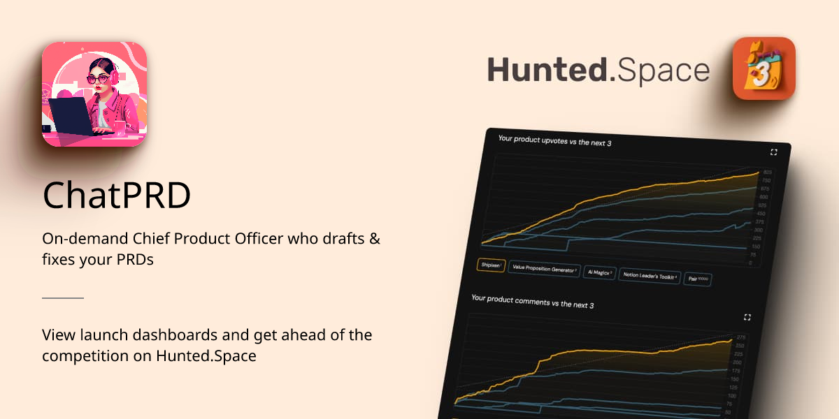 ChatPRD | Product Hunt launch dashboard (147 upvotes | 25 comments)