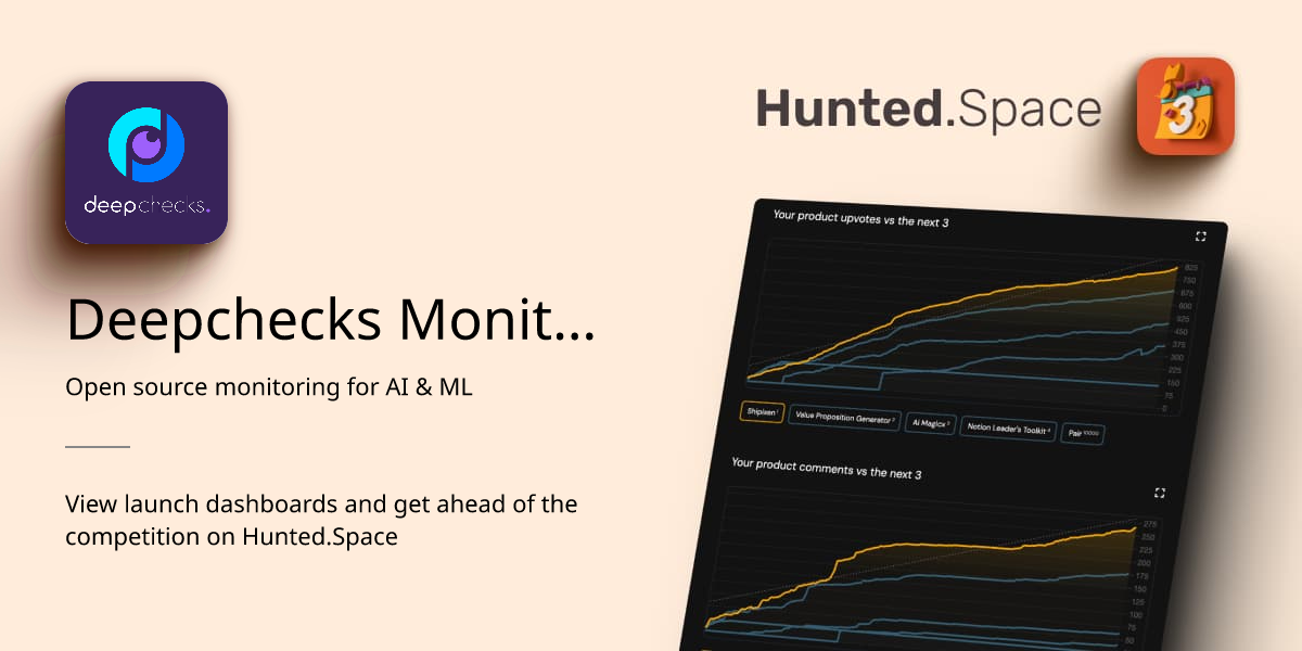 Deepchecks Monitoring | Product Hunt launch dashboard (347 upvotes | 69 ...