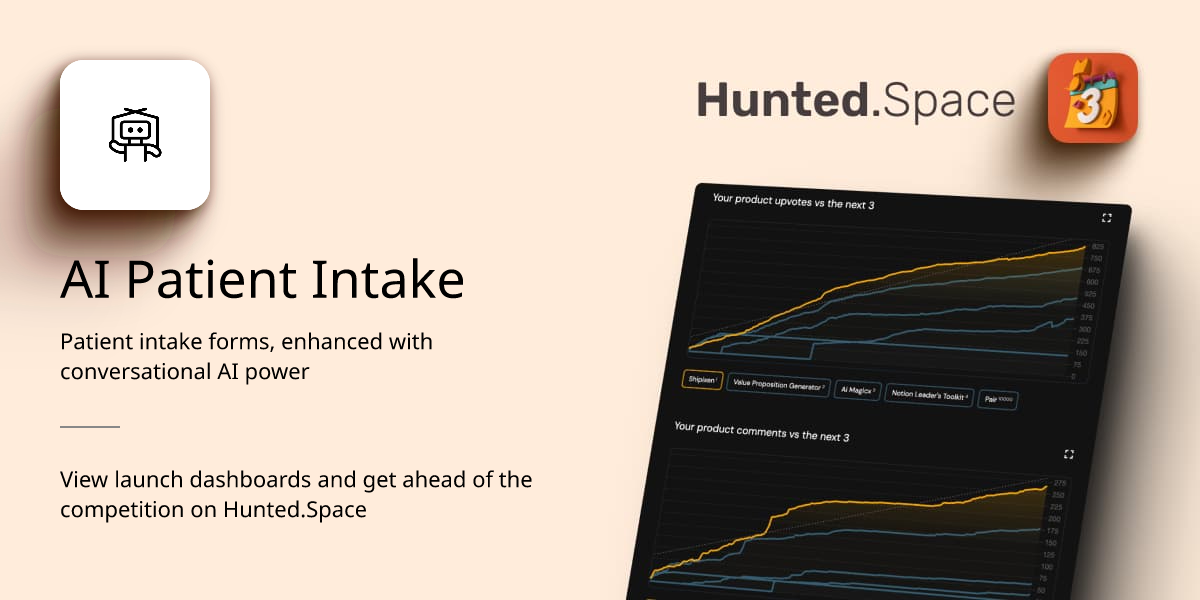AI Patient Intake | Product Hunt launch dashboard (122 upvotes | 13 ...