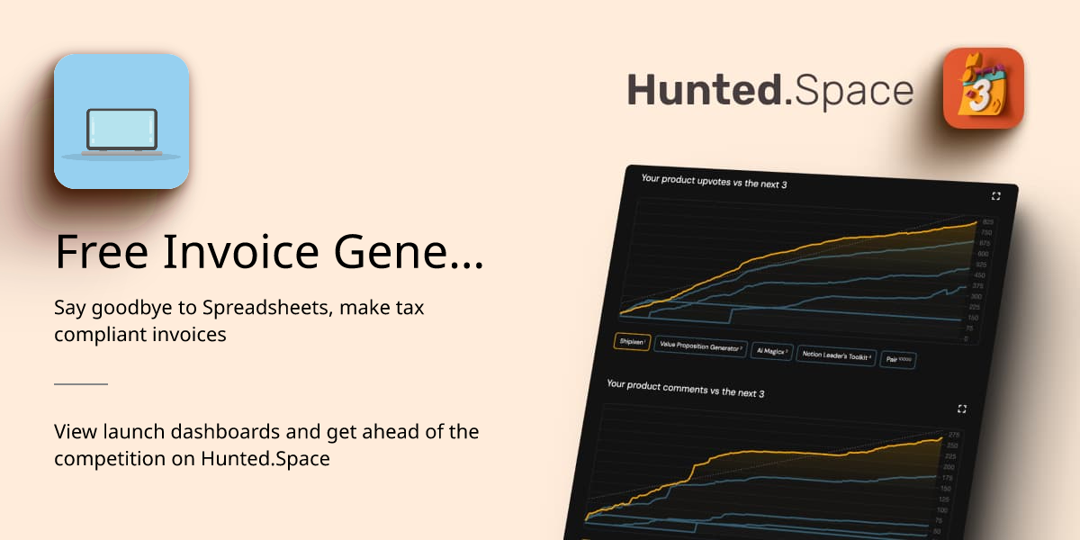 Free Invoice Generator for Everyone | Product Hunt launch dashboard ...