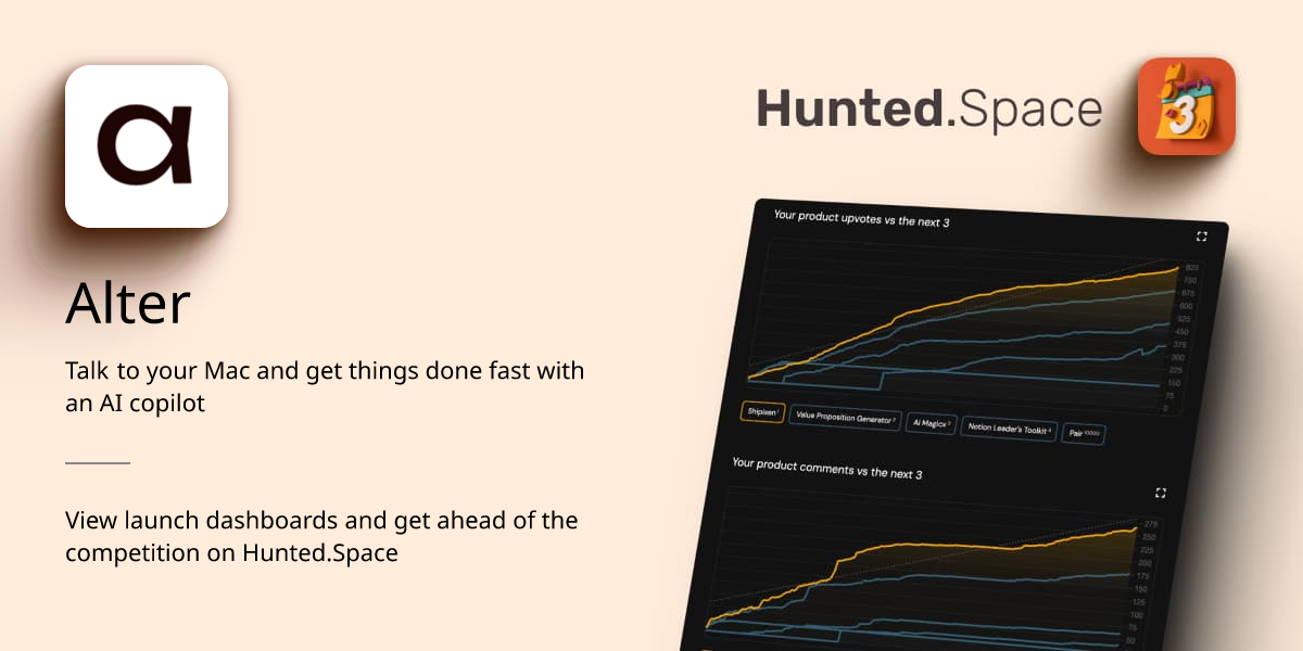 Alter | Product Hunt launch dashboard (305 upvotes | 41 comments)